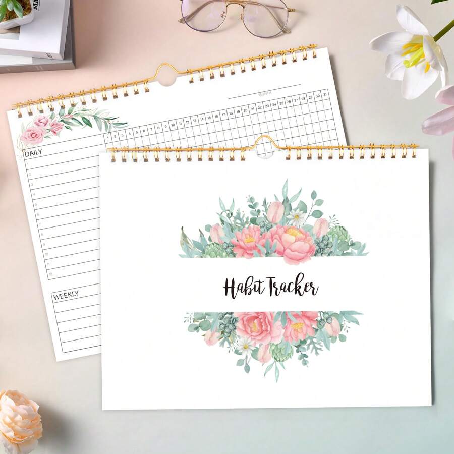 BUBU 1pc Habit Tracker Calendar Spiral Bound Daily Weekly And Monthly ...