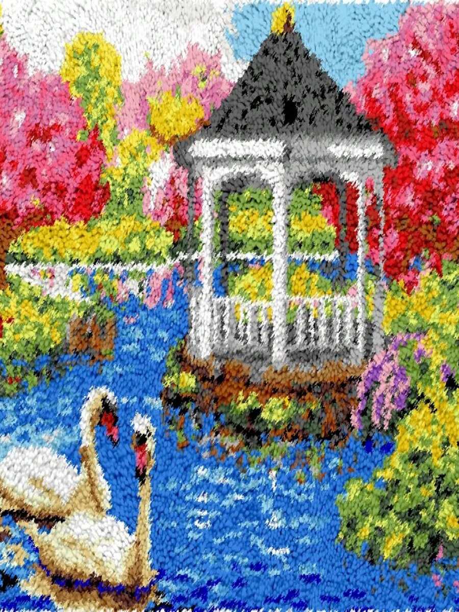 Rug Making Latch Hooking Kit | Swans And Gazebo | SHEIN USA