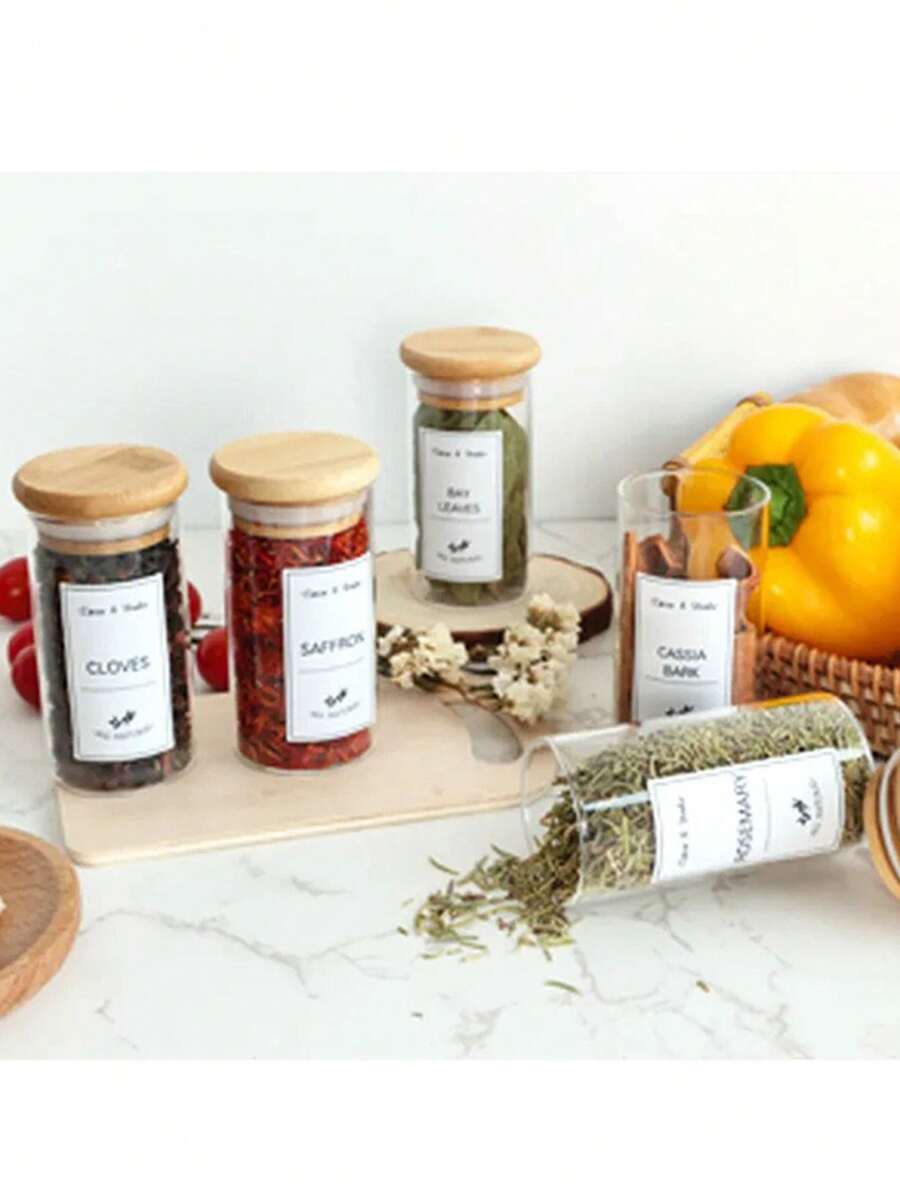 192pcs Kitchen Food Label Set For Glass Jars Spice Bottles ...
