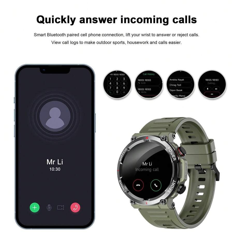 Blackview W50 Bluetooth Call Smartwatch For Men, Alloy Case 1.85-Inch ...