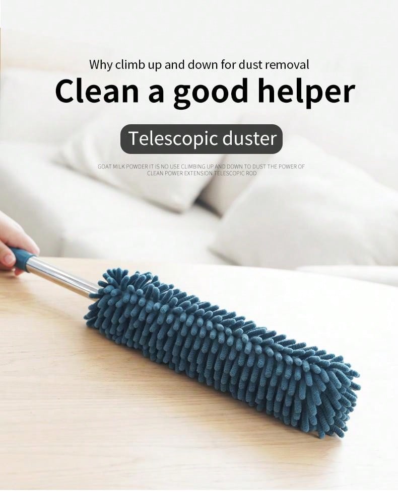 1pc, Chenille Telescopic Dust Duster, Washable Dusters, Extendable Pole Detachable Cleaning ...