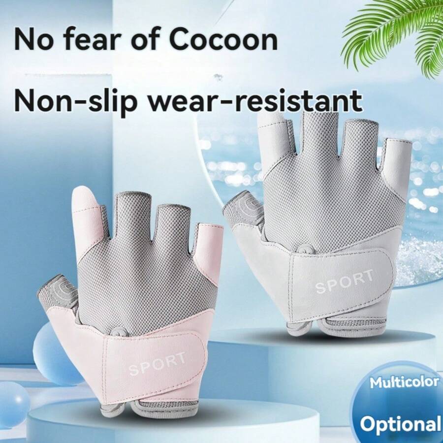 Half Finger Women's Fitness Gloves With Anti-Callus & Anti-Slip ...