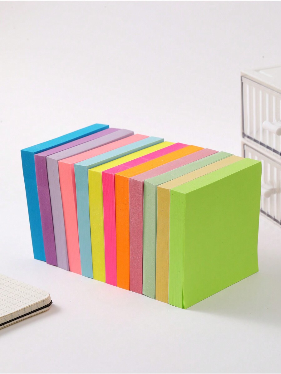 100 Sheets Orange Fluorescent Sticky Notes, Strong Adhesive, Salt ...