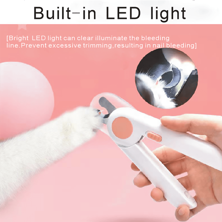 Pet Nail Clipper For Cats And Dogs With Led Light, Nail File And ...