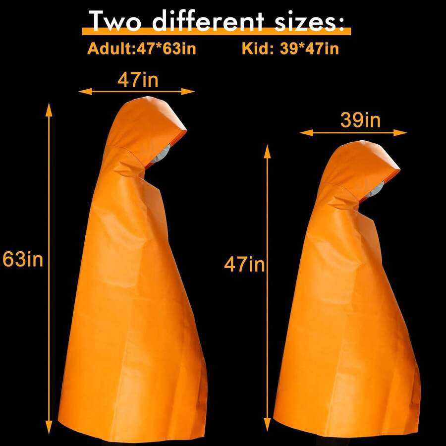 1 Pack Fireproof Cloak With Hood For Child And Adult, Fire Emergency ...