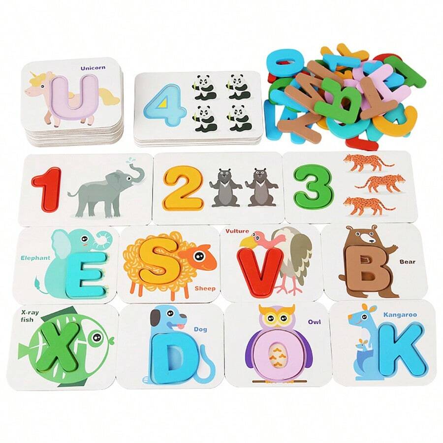 Abc Flashcards For Toddlers - Wooden Alphabet And Number Puzzle ...