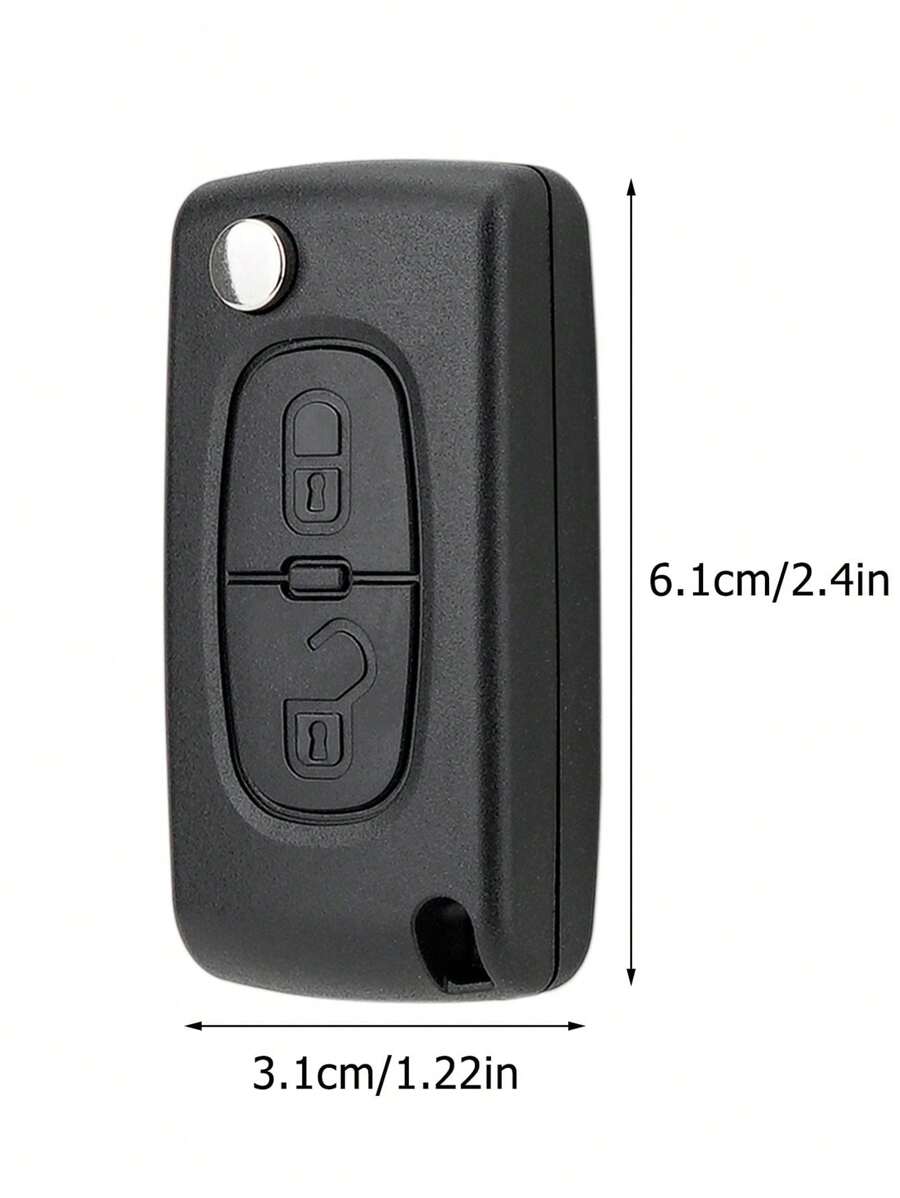 2 Buttons Flip Key Fob Shell Case Replacement For Peugeot 107 207 307 ...