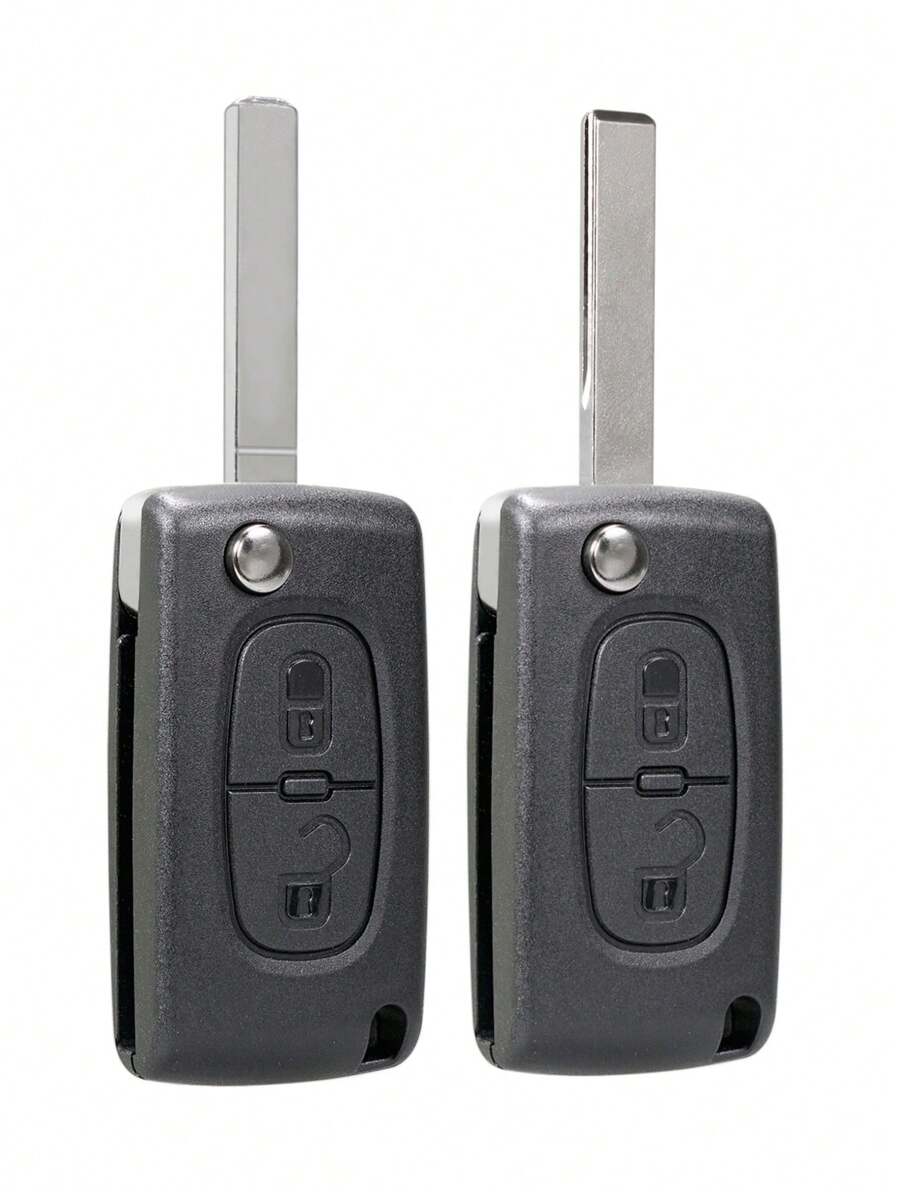 2 Buttons Flip Key Fob Shell Case Replacement For Peugeot 107 207 307 ...