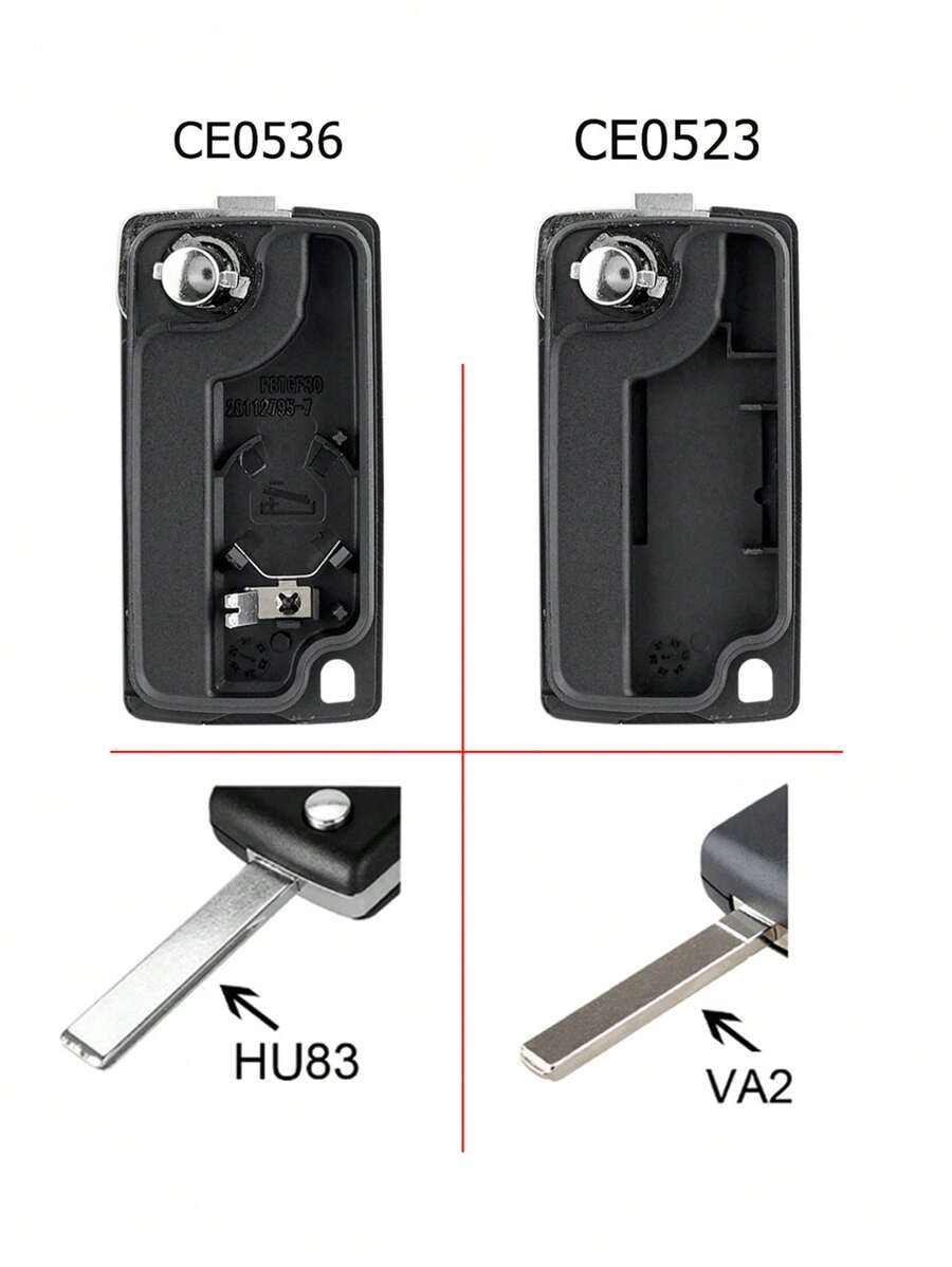 2 Buttons Flip Key Fob Shell Case Replacement For Peugeot 107 207 307 ...