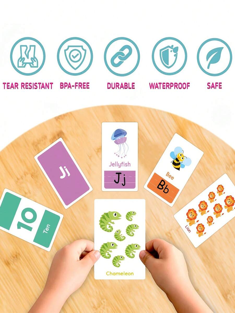 58pcs Picture Cards, Large Alphabet Flash Cards For Toddlers 2-4 Years ...