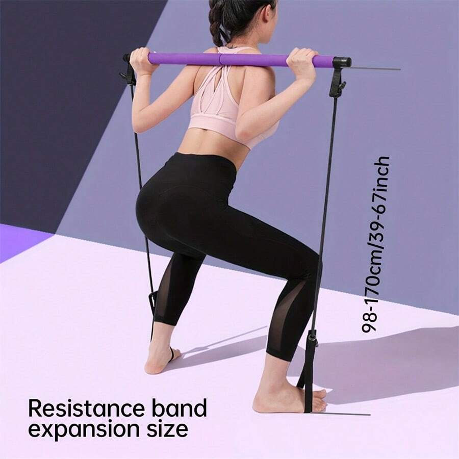 Purple Putila Tension Belt Fitness Exercise Body Shaping Putila Tension Rod Multi Functional ...