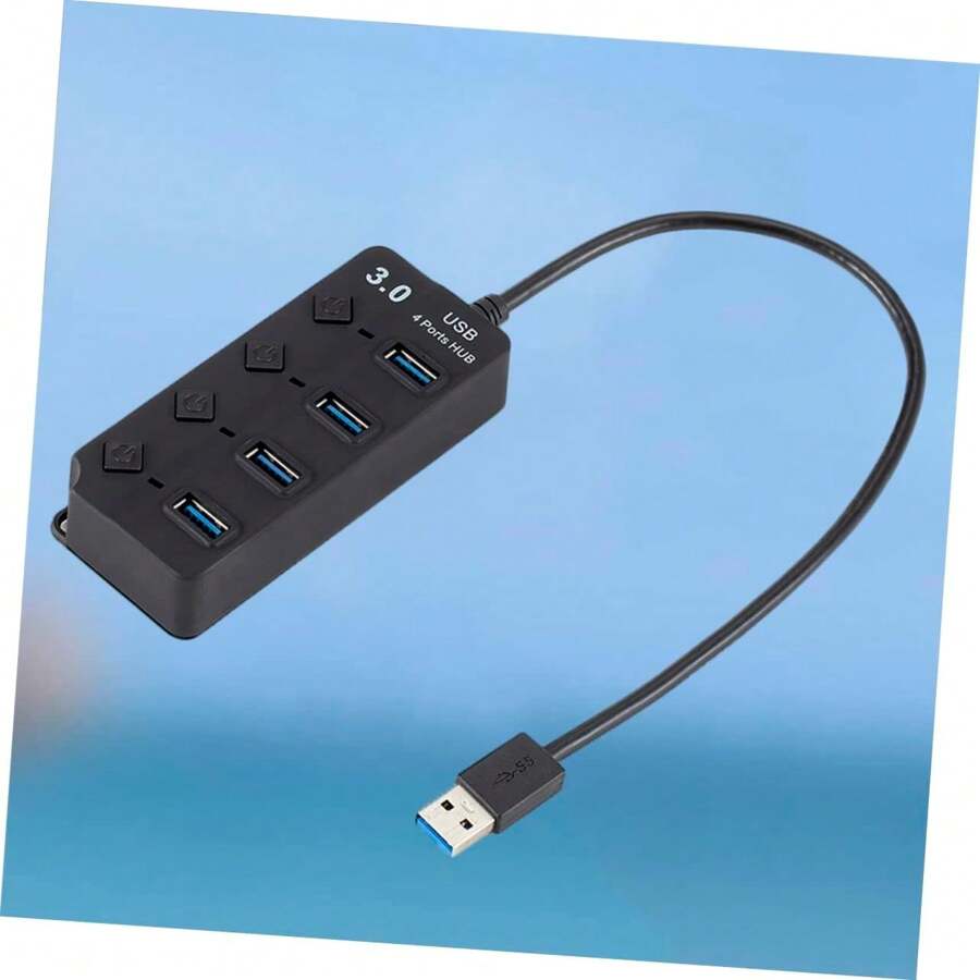 4 Port USB 3.0 Hub High Speed 5Gbps Data Transfer Ports DC 3.5mm With ...