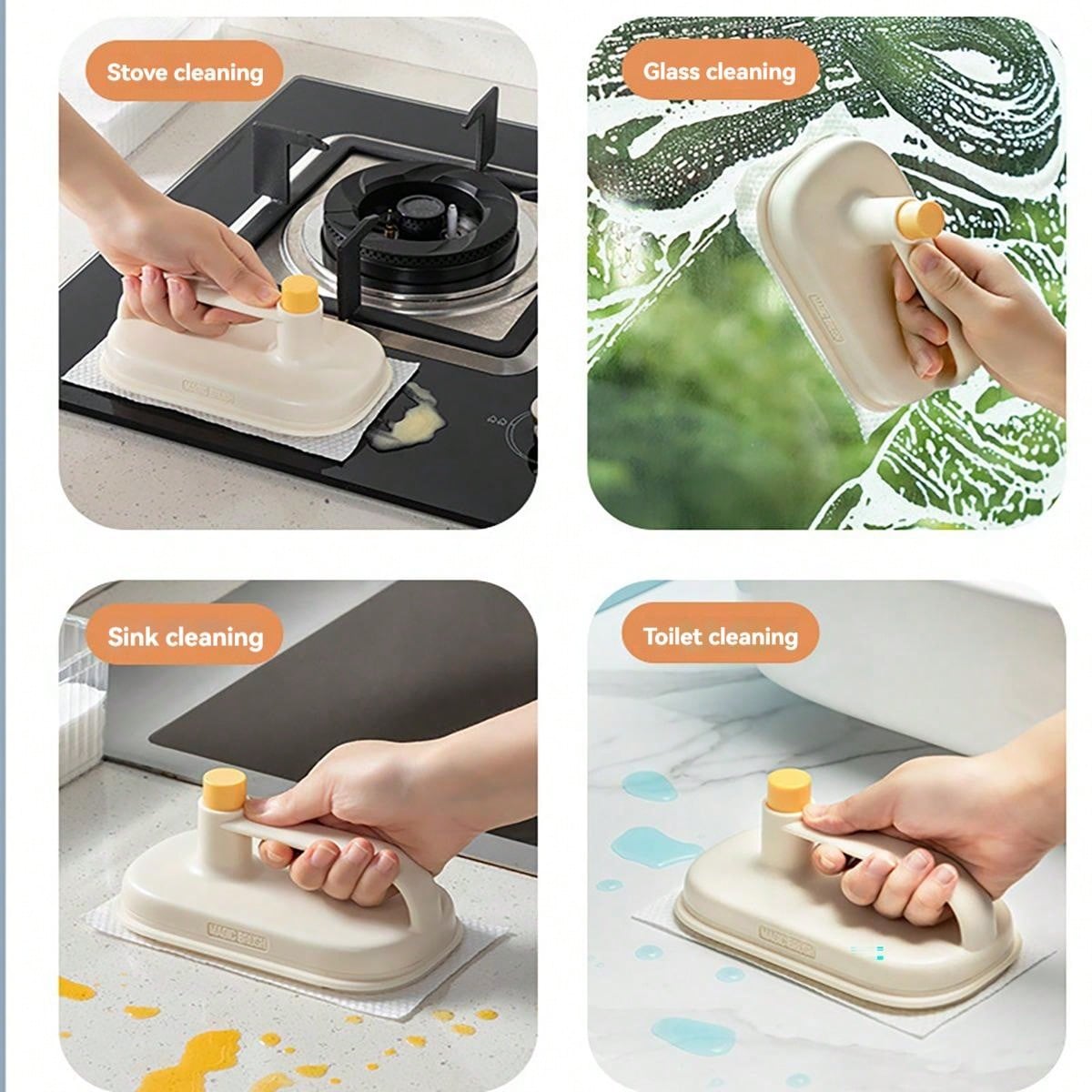 Magic Cleaning Sponge, One-Time Replacement Kitchen Countertop Brush ...