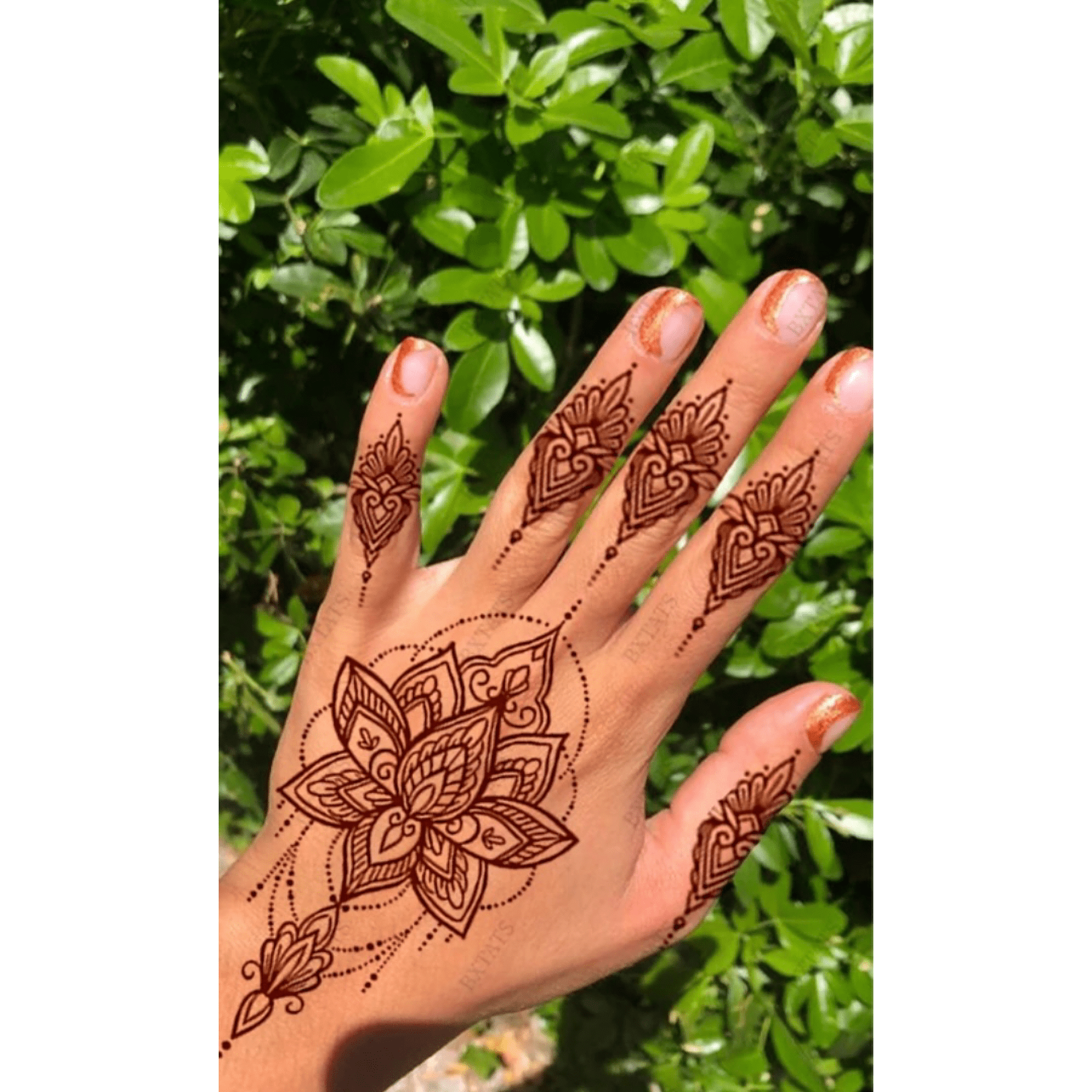 2sheets Hand & Finger & Back Of Hand Floral Temporary Tattoo Stickers ...