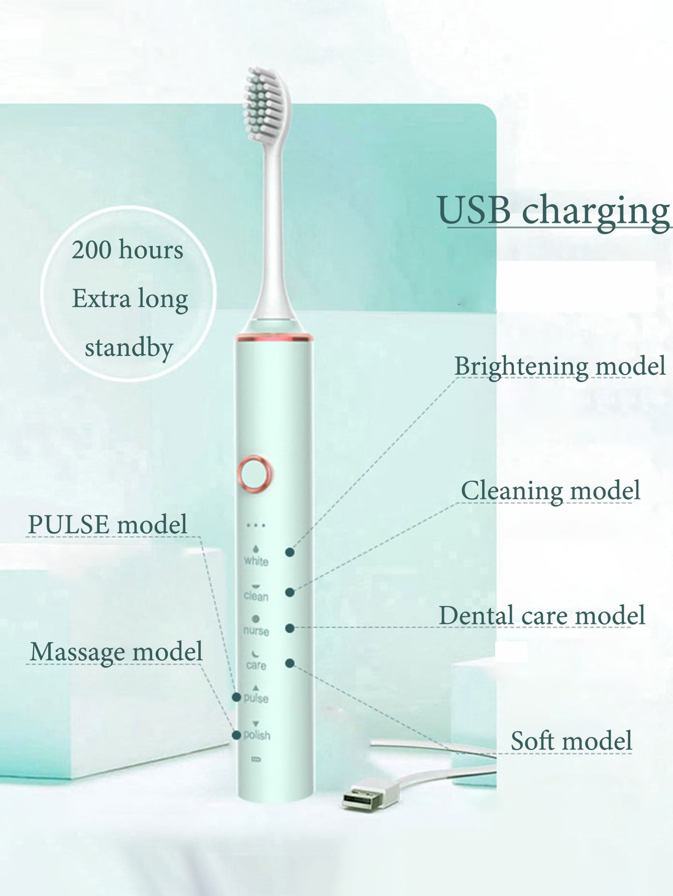 FDA Accepted Sonic Electric Toothbrush Smart Timer For Adults With 90 ...