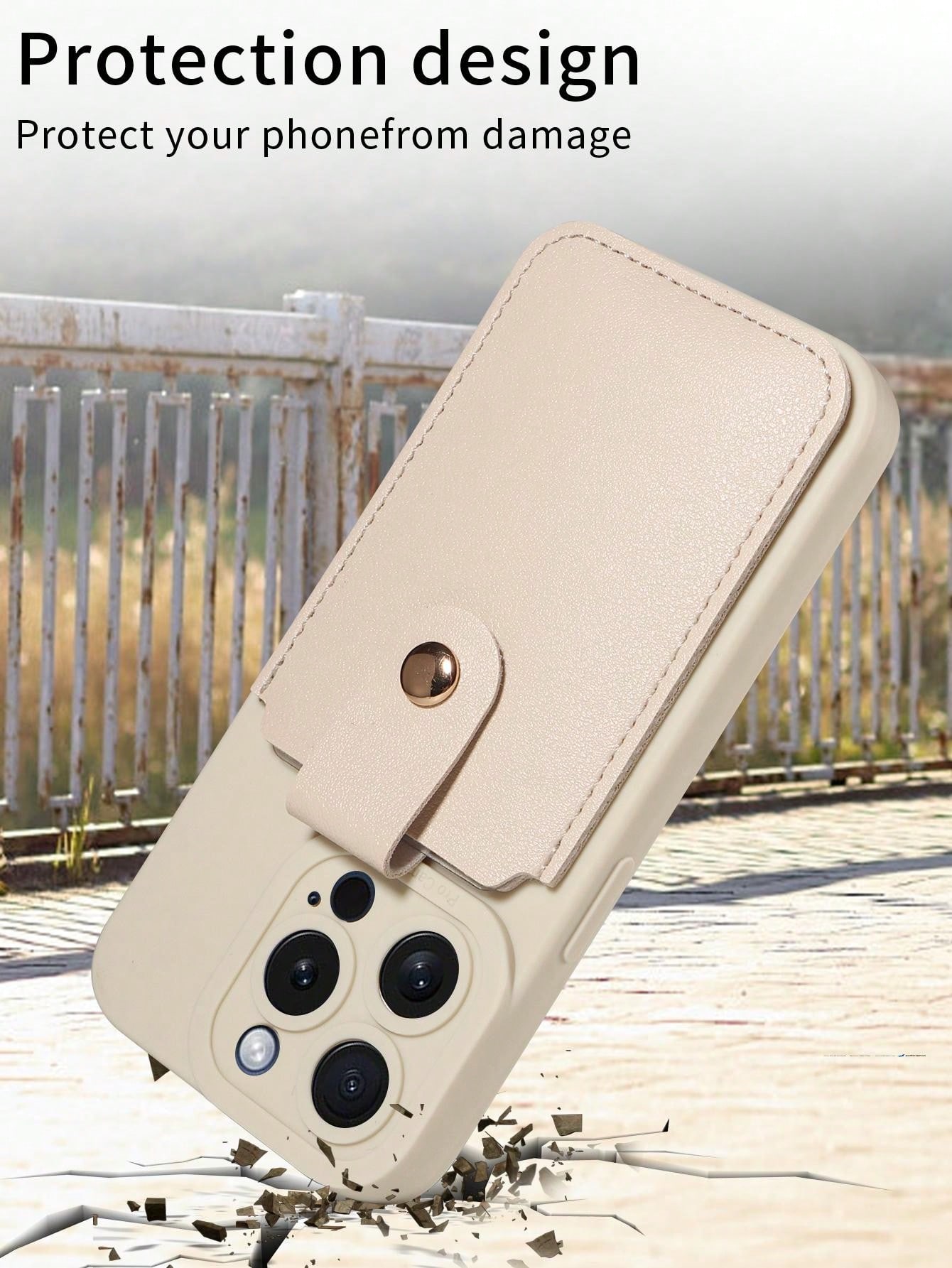 1pc Pu Leather Phone Case With Pull-Out Card Holder Compatible With ...