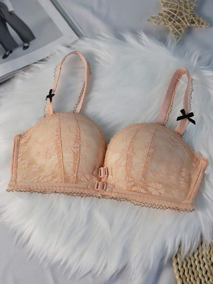 Ab Cup Small Chest Push Up Front Closure Sexy Lace Thin Thick Padding ...