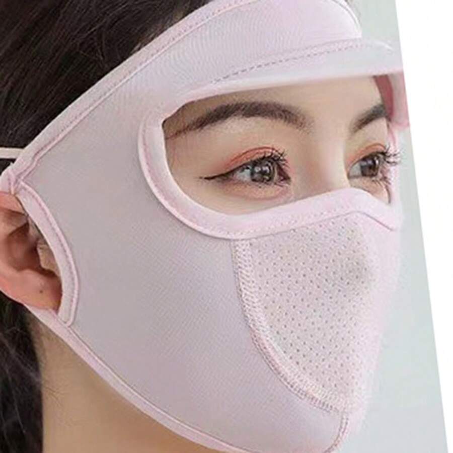 1pc Sun Protection Face Mask Women Ice Silk Mask Hat Brim Sunshade ...