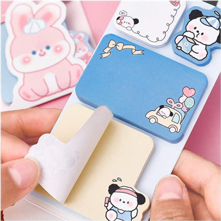 4pcs Cartoon Animal Shaped Memo Pad, Adorable Sticky Notes For Leaving ...