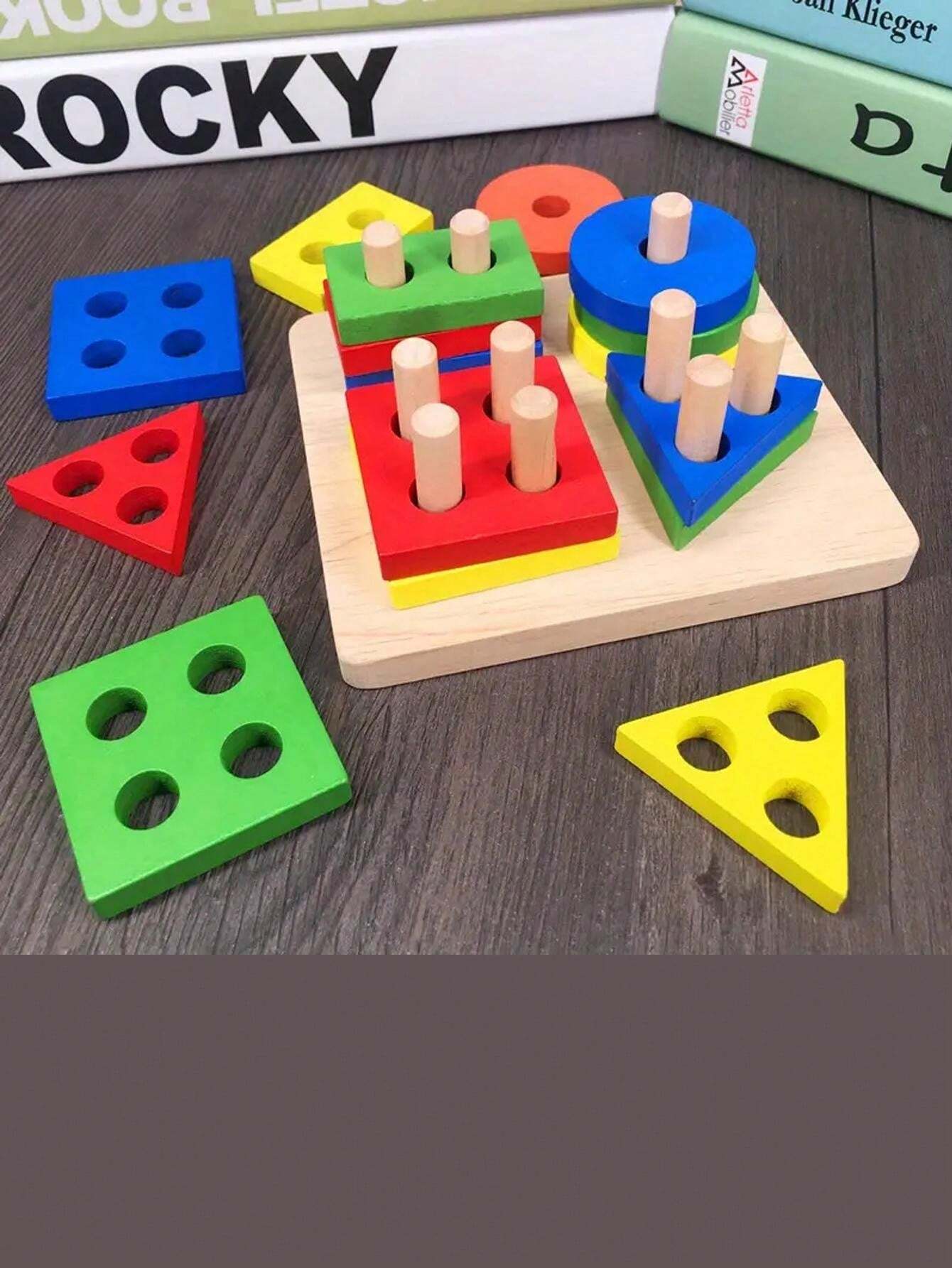 Ensemble De Jouets En Bois D'empilage De Style Montessori Pour Garçons ...