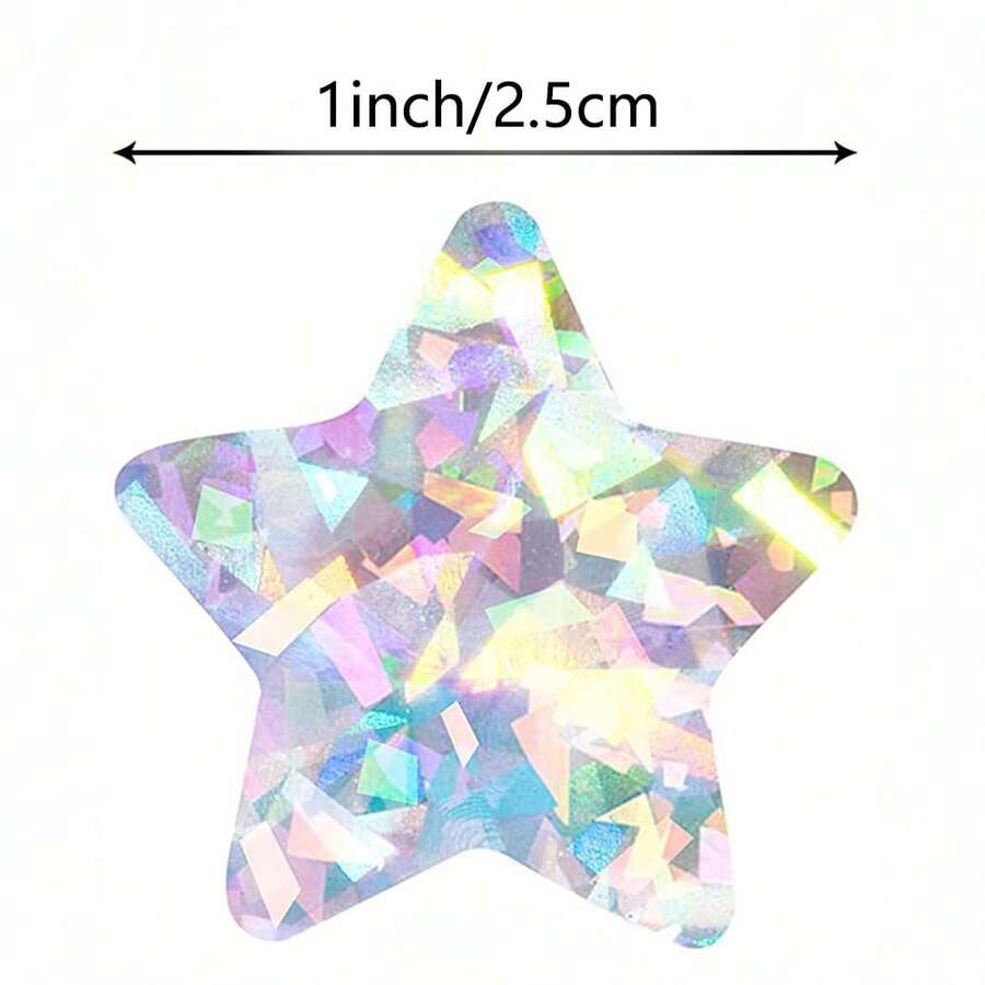 500pcs/Roll Holographic Star-Shaped Stickers, Casual Convenient Stickers For Daily Use | SHEIN ...