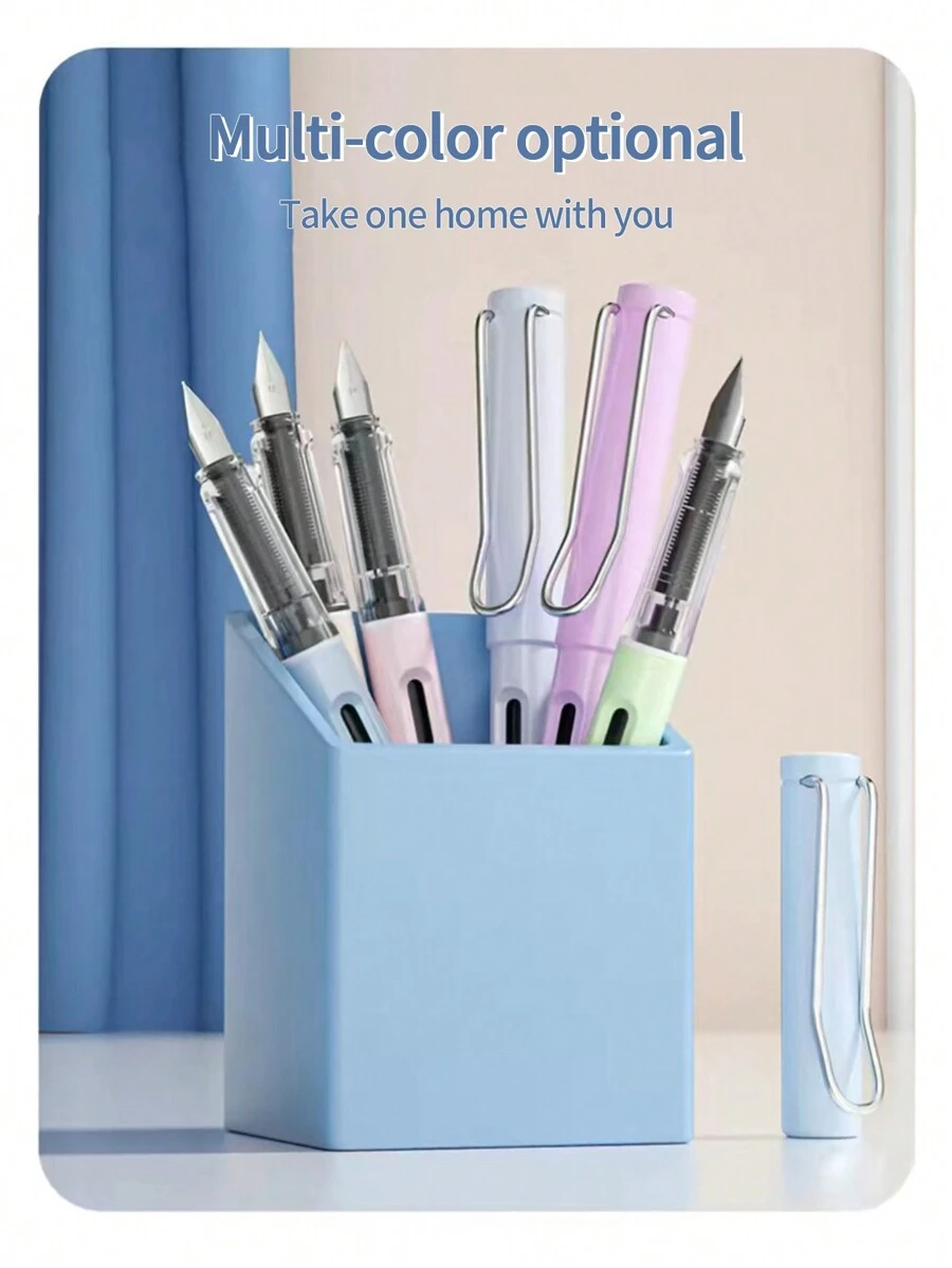 [1 Pen Barrel + 5 Ink Refills] Erasable Steel Pen For Students ...