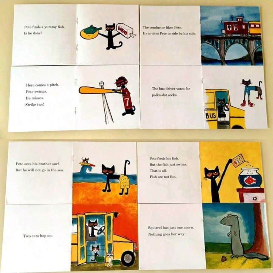 12 Pcs I Can Read Phonics Pete The Cat Learning English Picture Story ...