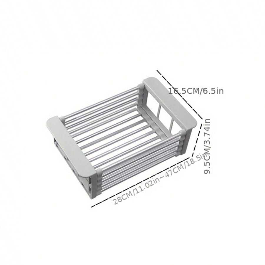Stainless Steel Sink Drain Rack, Retractable Multi-Functional Dish ...