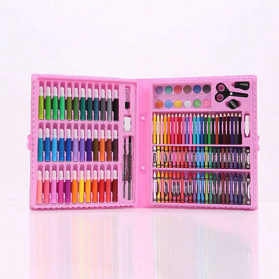 150pcs Art Set Gift Box, Paint Brushes, Watercolor Pens, Oil Pastels ...