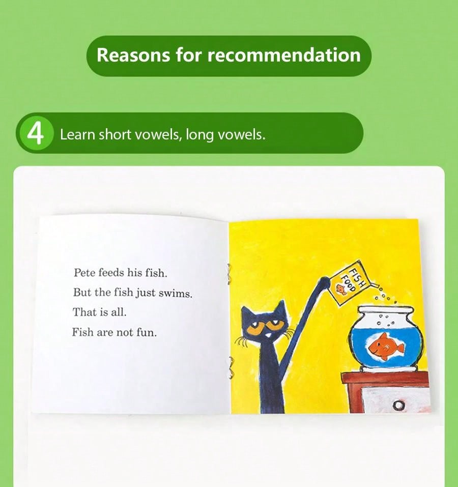 12 Pcs I Can Read Phonics Pete The Cat Learning English Picture Story ...