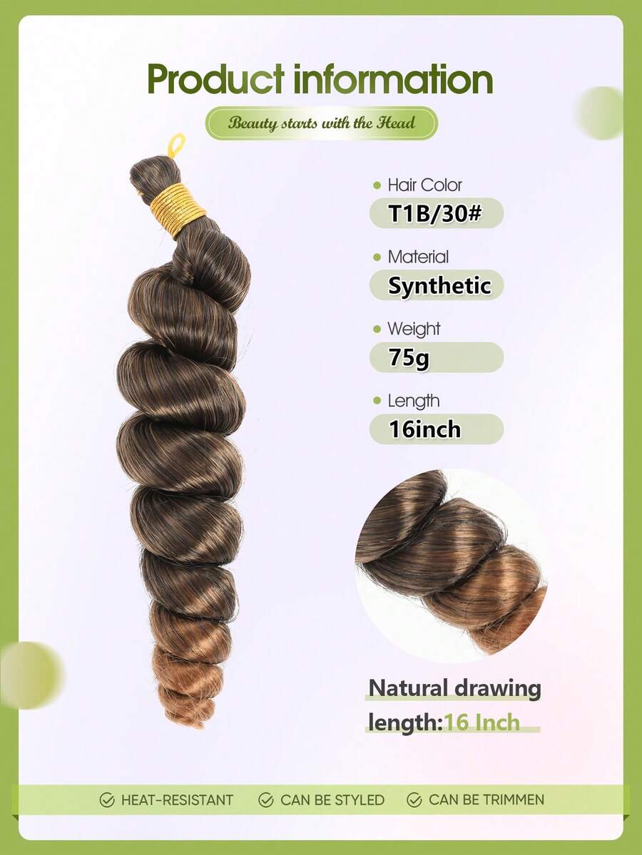 5 Per Pack 16 Inch Loose Wave Extensions Hair Synthetic Heat Resistant ...