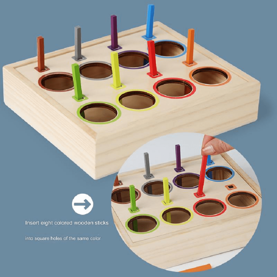 Kids' Rainbow Sorting And Inserting Pegs Early Educational Toy For ...