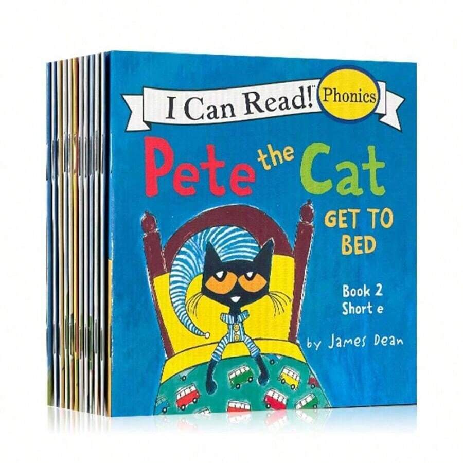 12 Pcs I Can Read Phonics Pete The Cat Learning English Picture Story ...