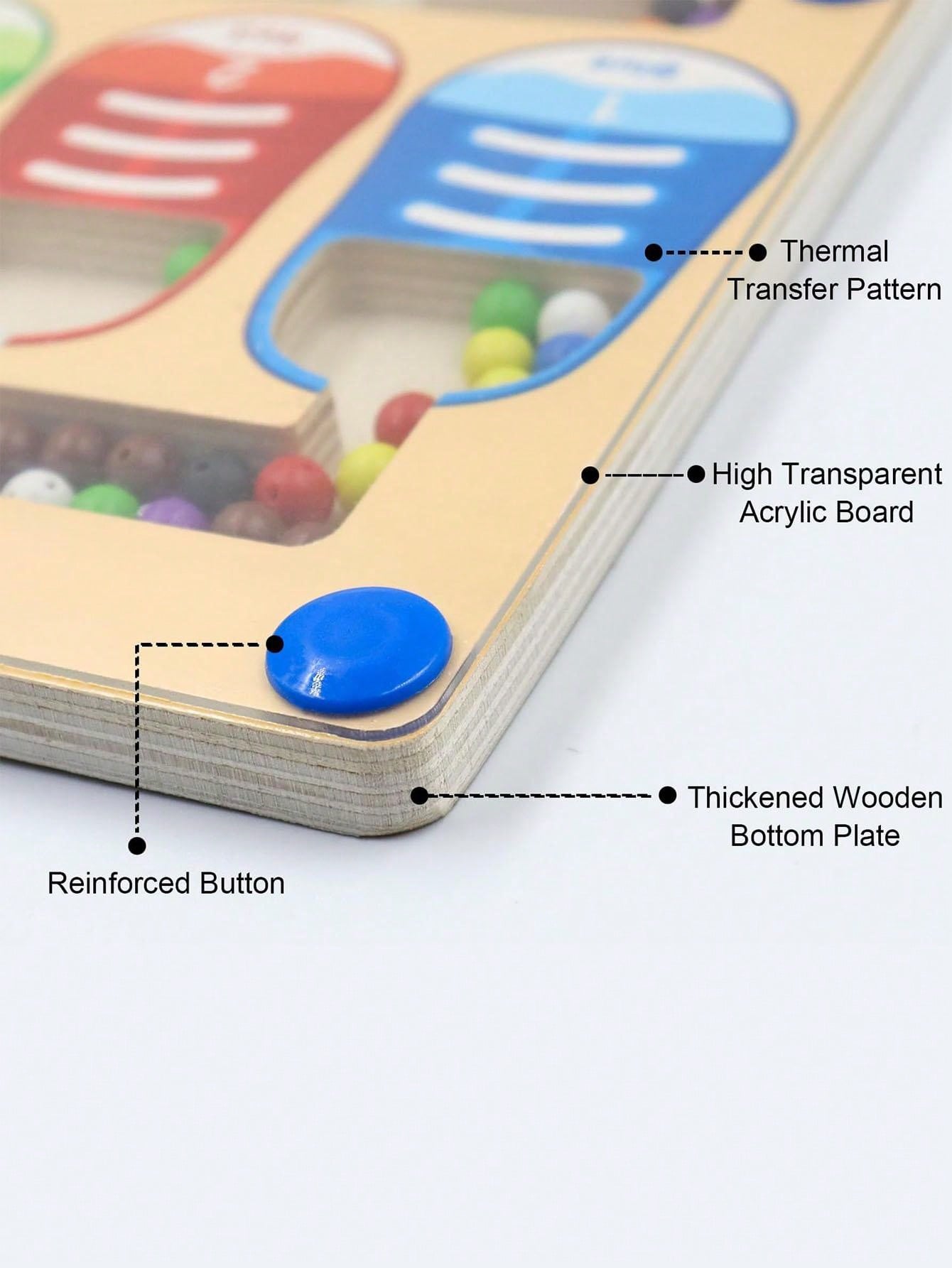 1 Pc Color And Number Bead Maze - Montessori Fine Motor Skills Toy ...