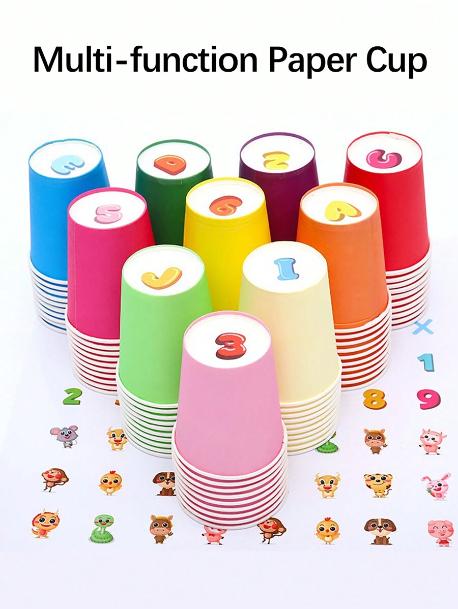 10pcs/Pack Thick Colorful Paper Cups For Creative Art & Craft Diy ...