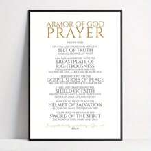 1pc Canvas Poster, Armor Of God, Christian Spiritual Warfare Prayer ...