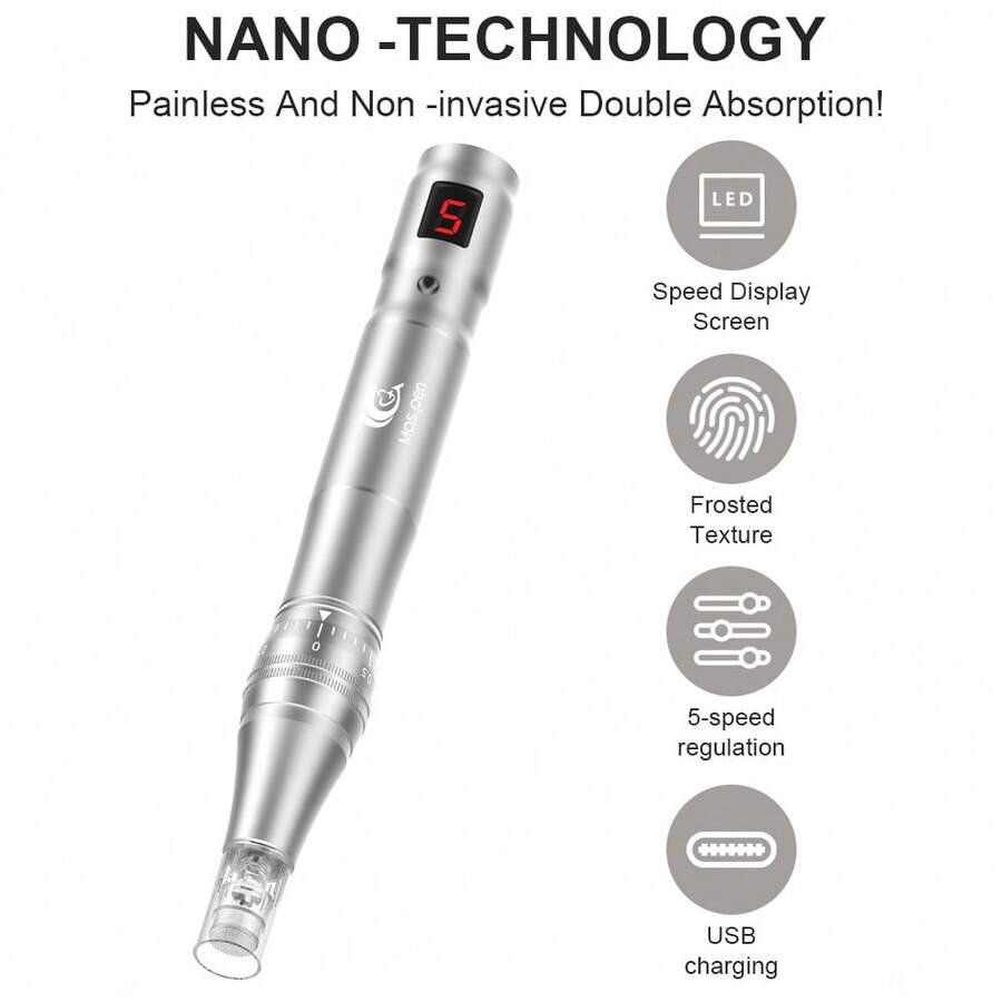 Dermapen Wireless Electric Microneedling Derma Pen בתדר גבוה ואילם עם ...