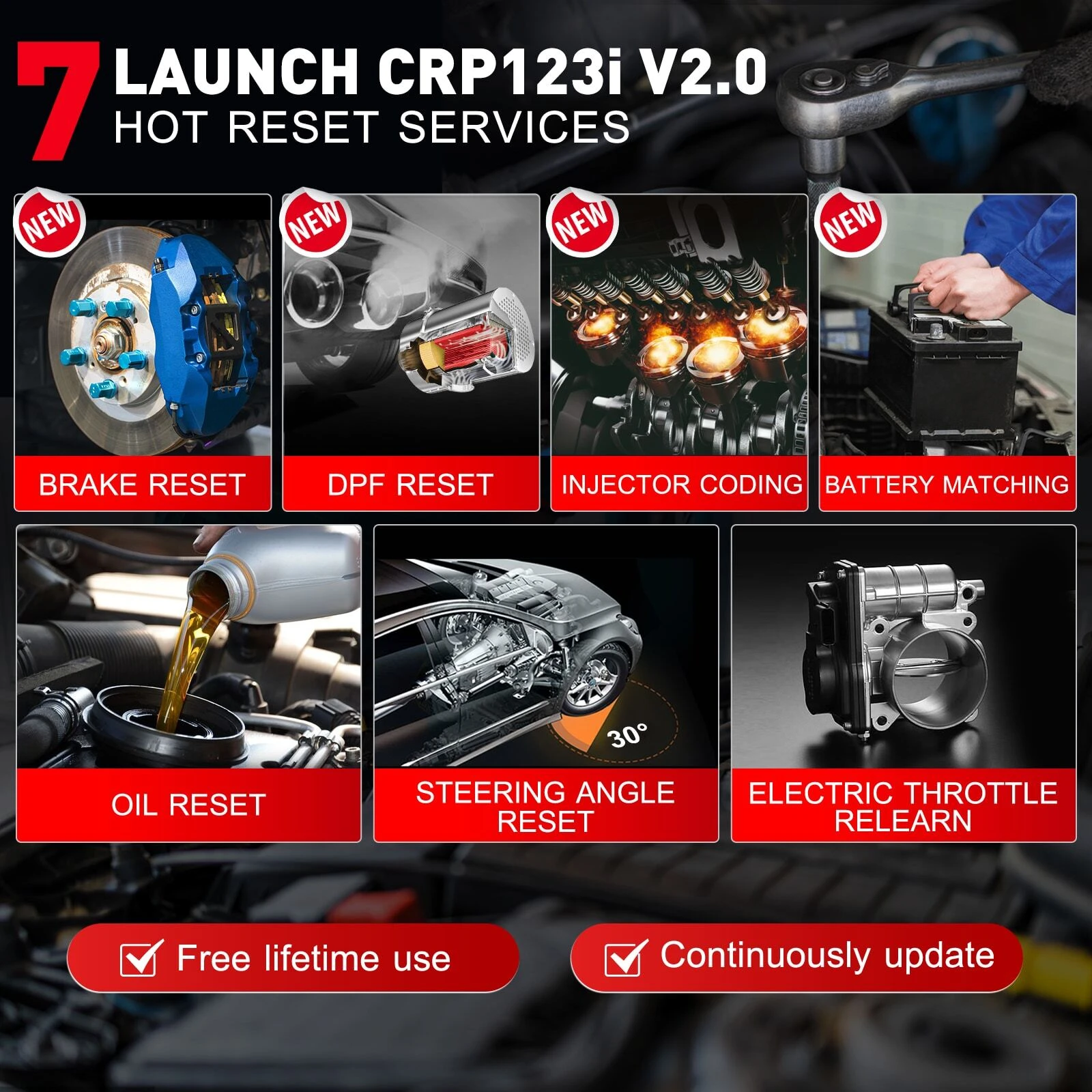 LAUNCH LAUNCH CRP123i V2.0 ABS SRS Transmission Engine Scan Tool OBD 2 ...