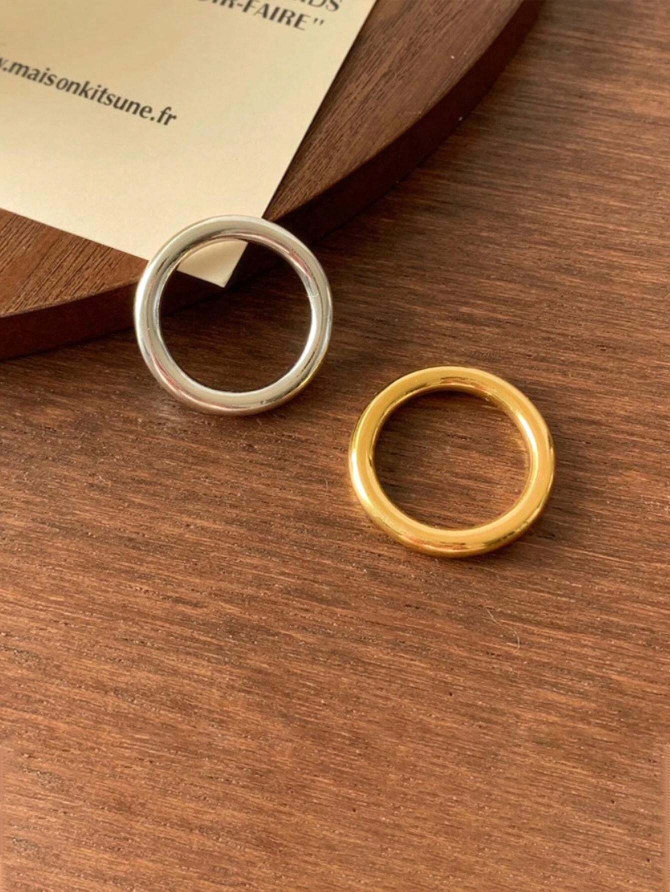 1pc S925 Sterling Silver Minimalist Smooth Line Thin Ring Heavy ...