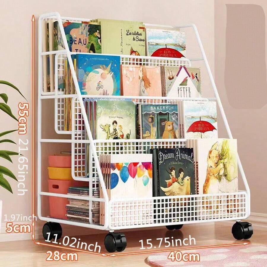 Best Children's Picture Book Bookshelf Floor Type Shelf Movable ...