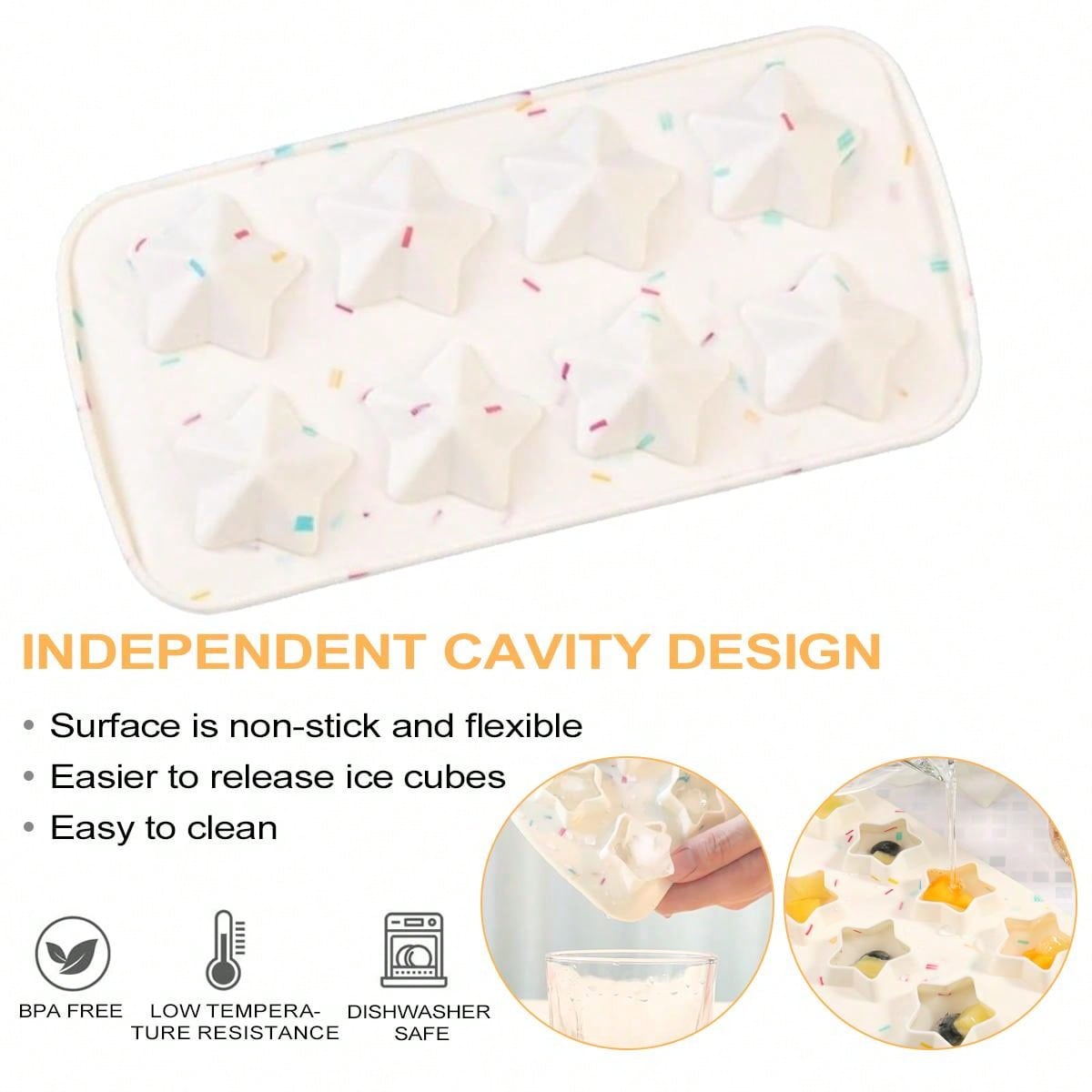 1pc 5 Star Ice Lattice, Silicone Five Star Three Dimensional Ice Grid ...