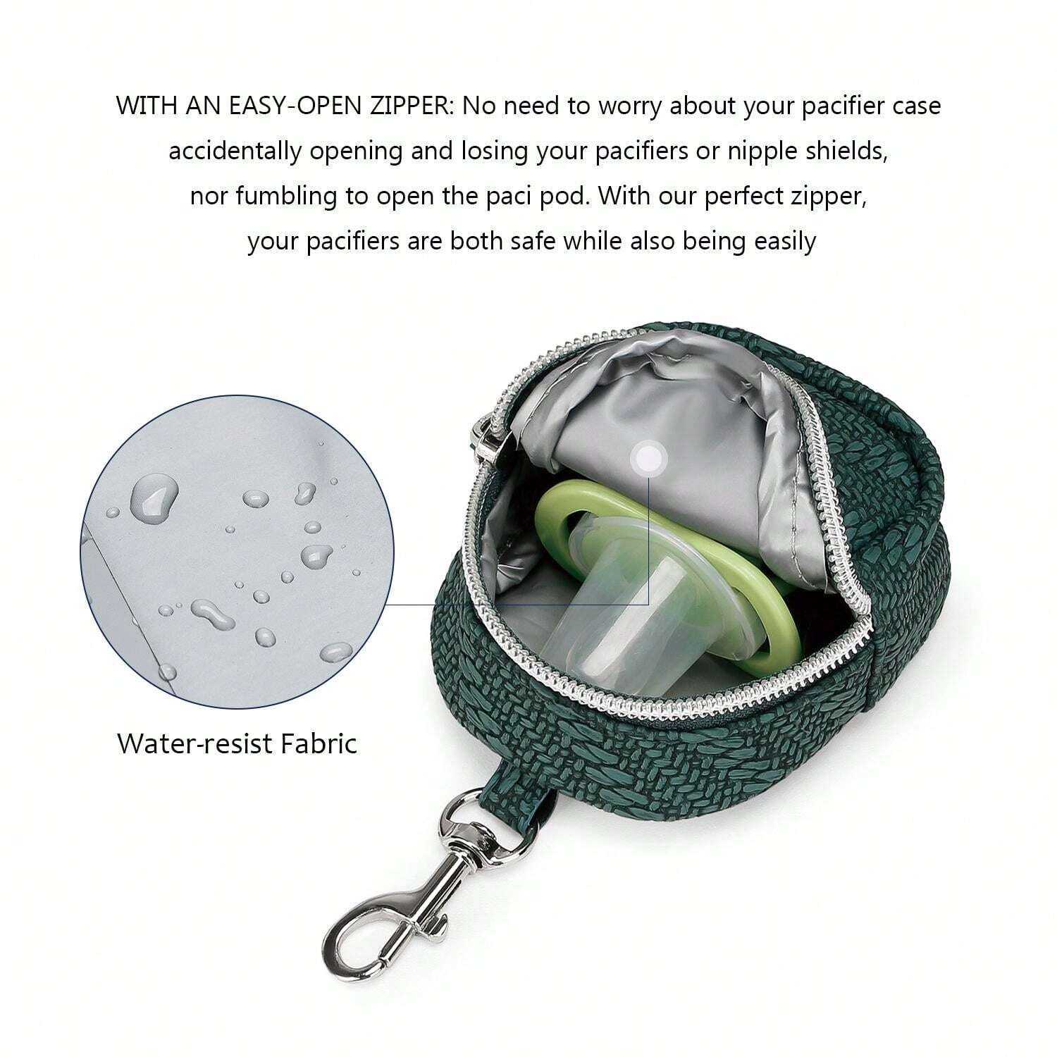 Leather Pacifier Storage Pouch, Easily Cleaned And Dirty-Proof, Hook ...