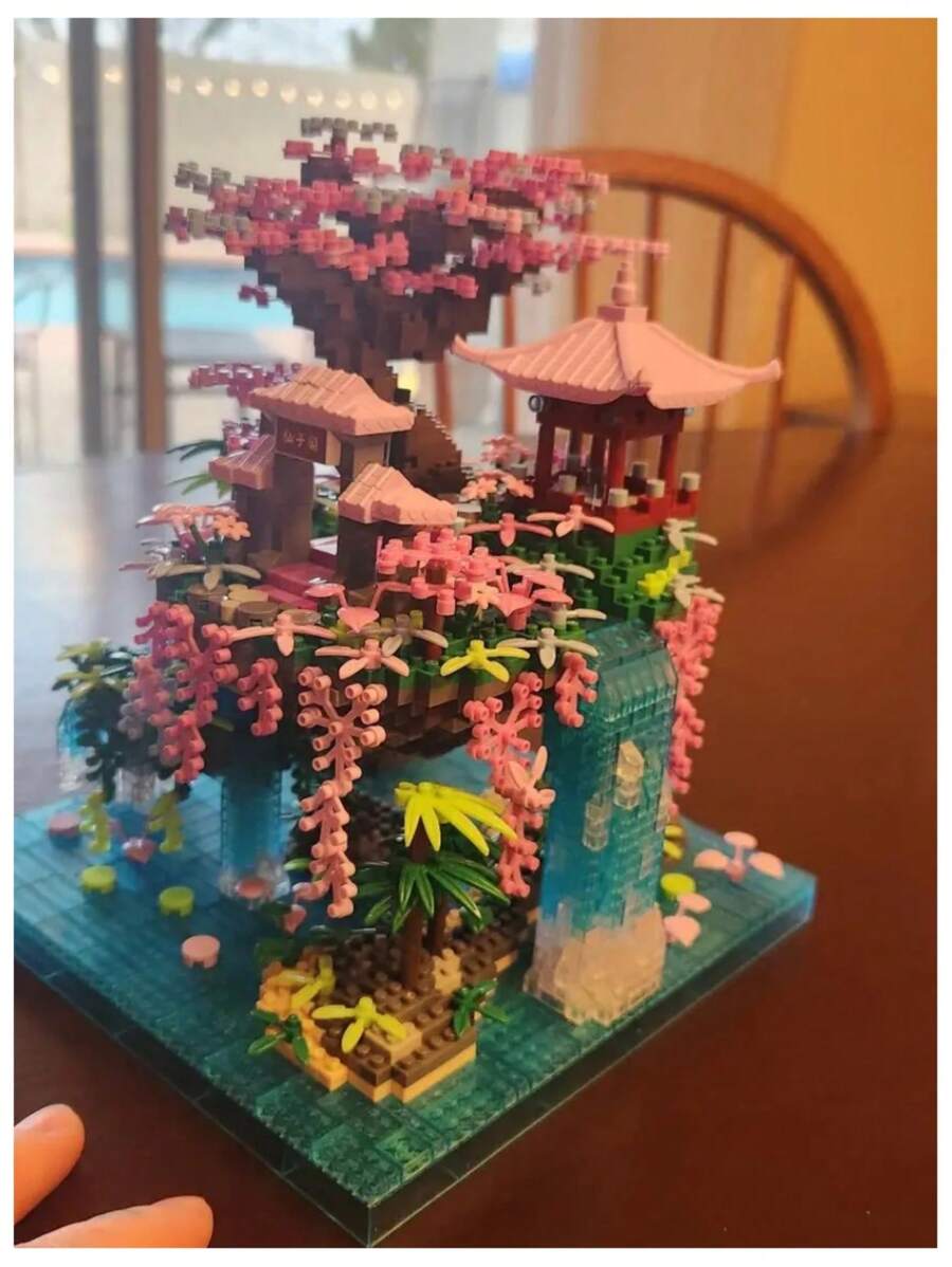 1880+Pcs Architecture Series Cherry Flower Ancient Style Tiny Bricks ...