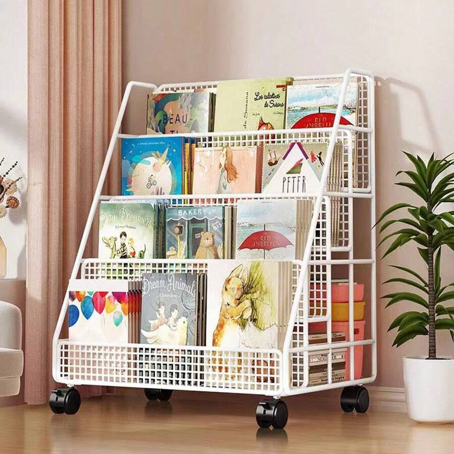Best Children's Picture Book Bookshelf Floor Type Shelf Movable ...