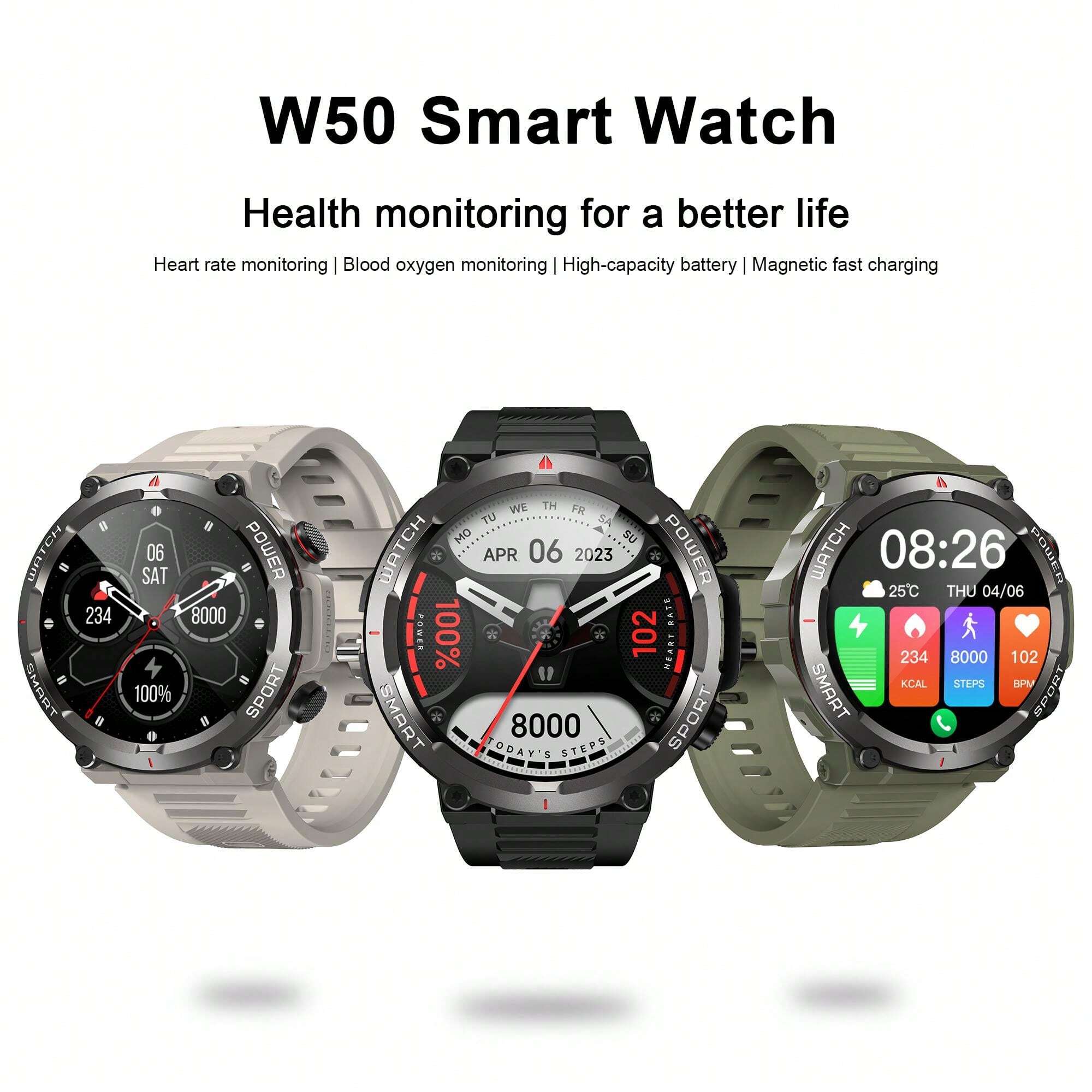 Blackview W50 Bluetooth Call Smartwatch For Men, Alloy Case 1.85-Inch ...