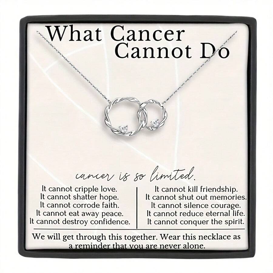 REEBONZ Interlocking Ring Pendant Necklace For Her, Cancer Support ...