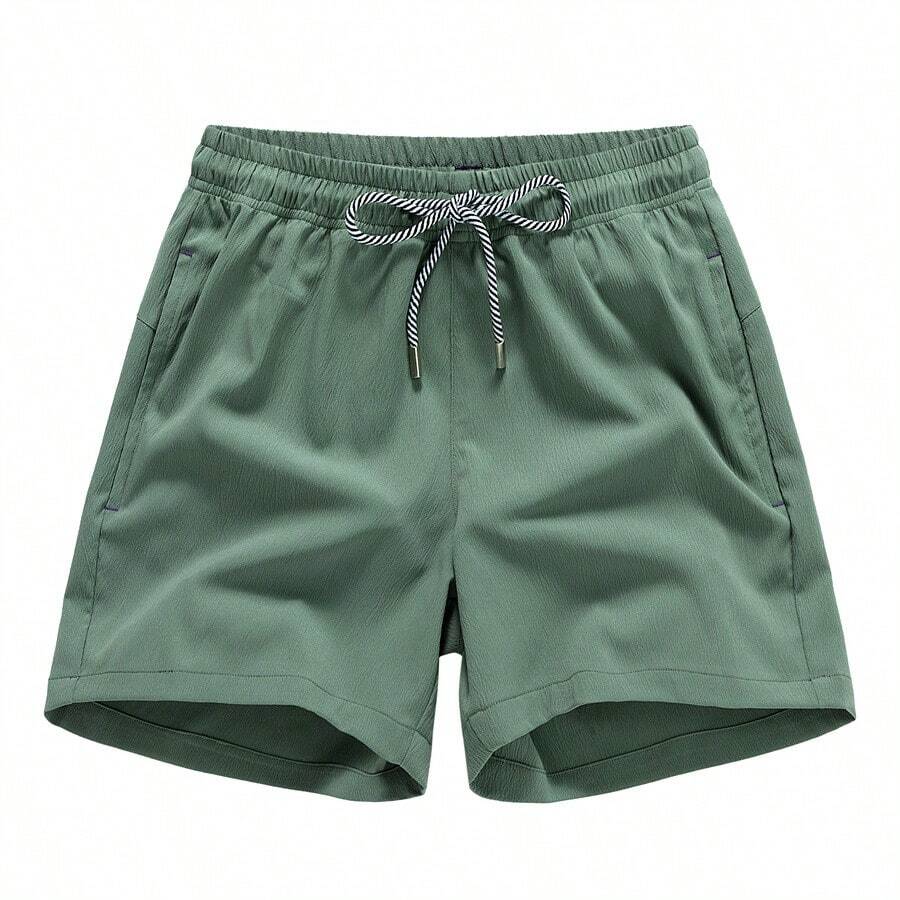 1pc Women's Summer Elastic Waistband Drawstring Athletic Shorts Women ...