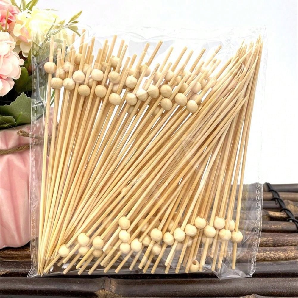 100PCS Cocktail Picks, Natural Fancy Toothpicks For Appetizers, Wooden ...