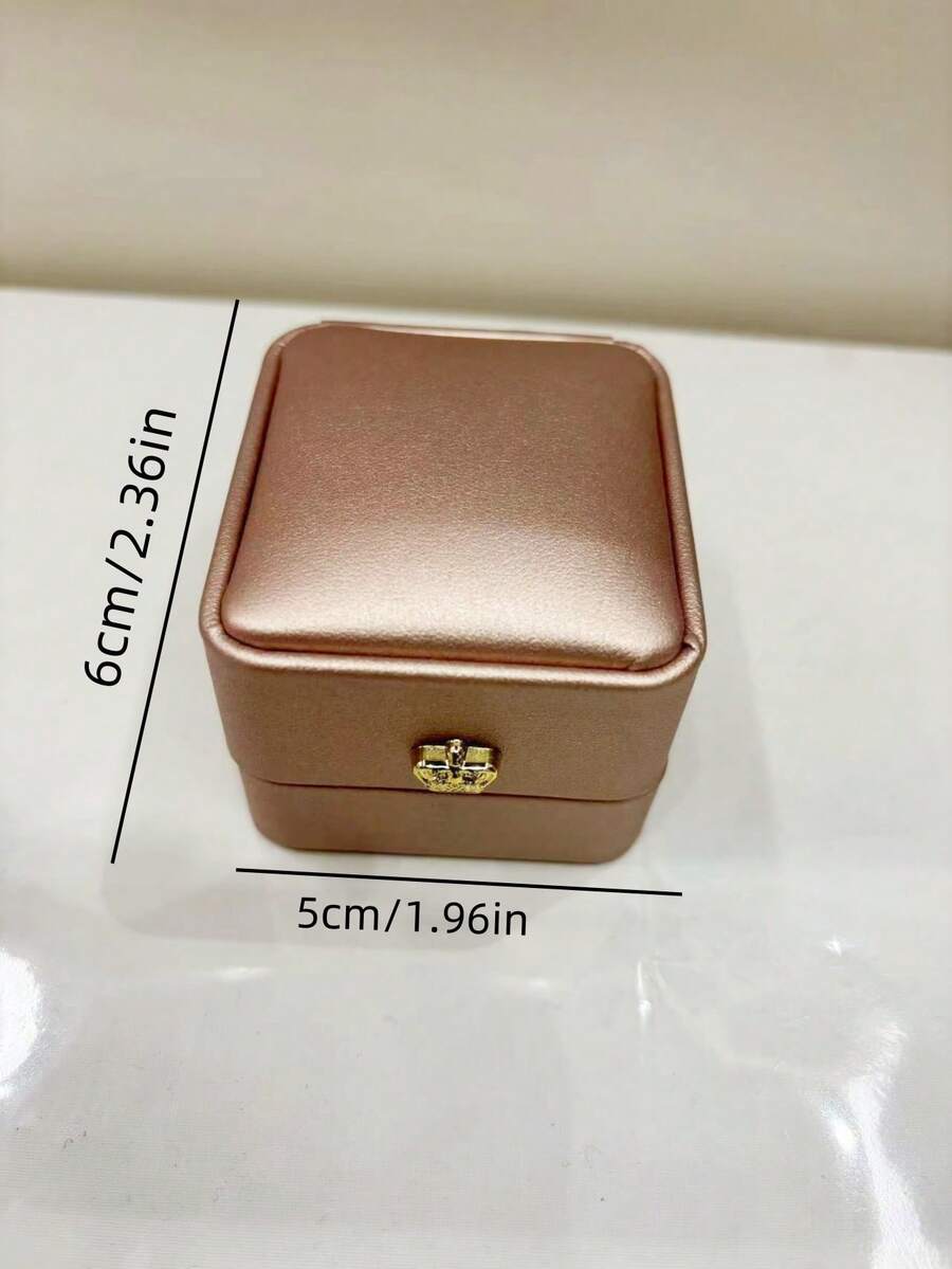 1pc Crown Decor Pu Leather Jewelry Box For Wedding Ring Packaging, 2024 ...