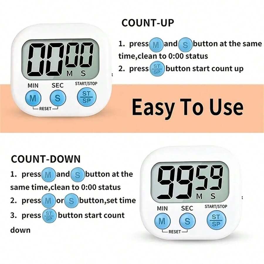 1pc Creative Large Screen Timer, Multifunctional Stop Watch For ...
